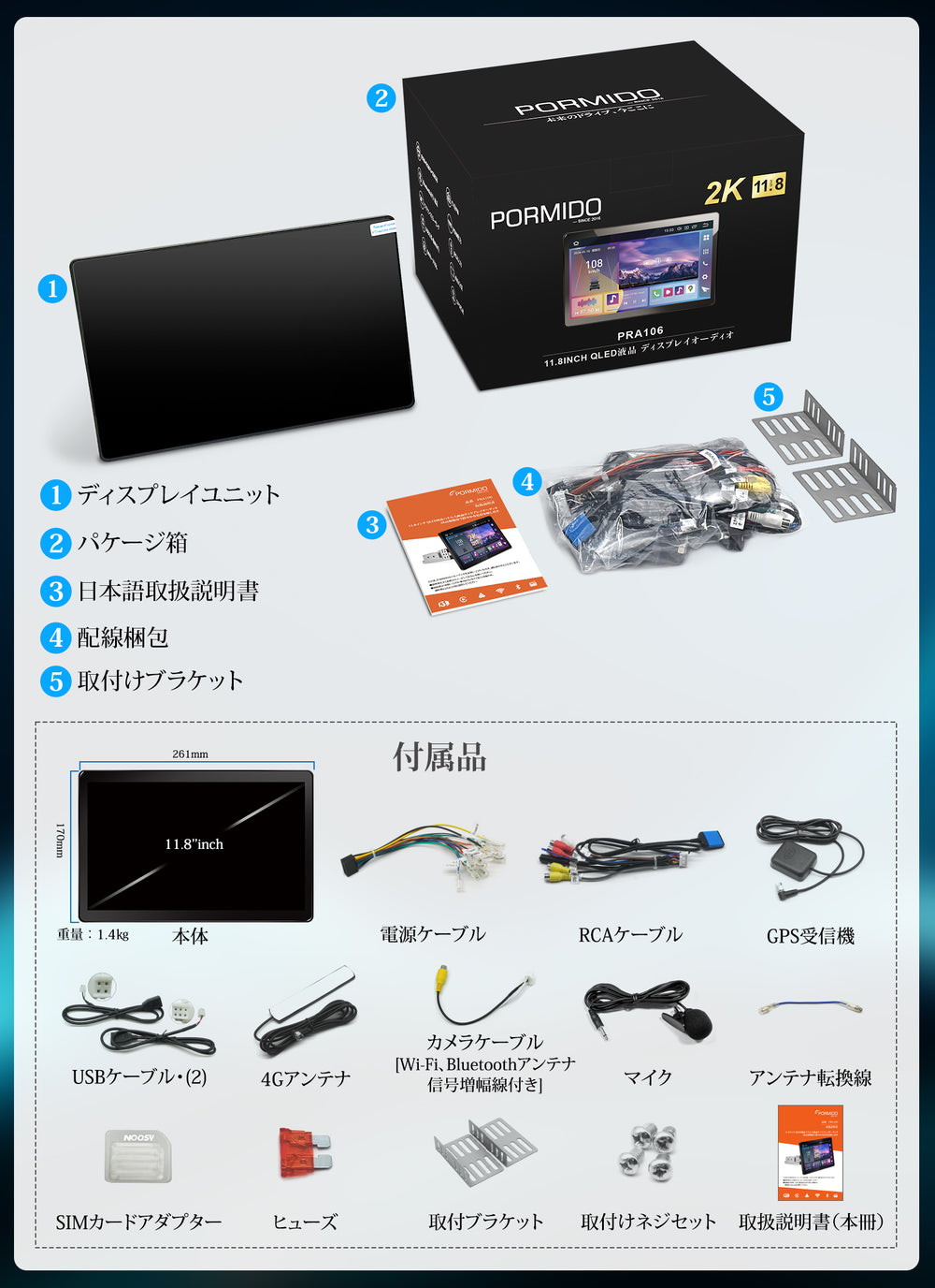 PRA106 Androidカーオーディオ – PORMIDO